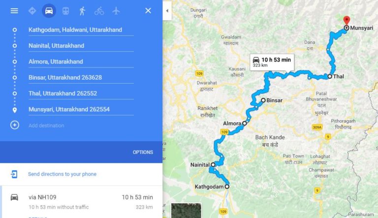 Hoisting the Indian flag at Zero Point on Khaliya top trek - Munsiyari