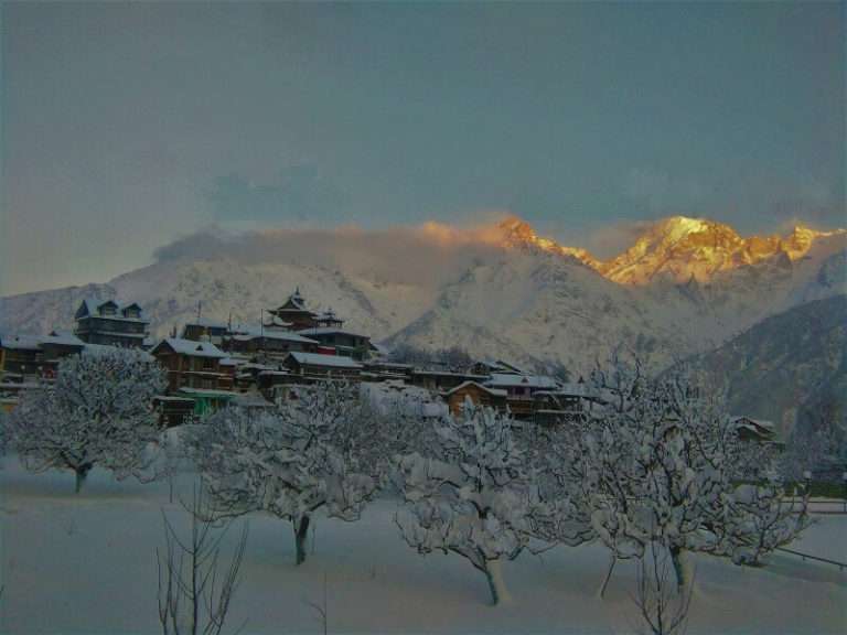 Kalpa in winters –Experience snowfall amidst the Kinnaur Kailash mountain