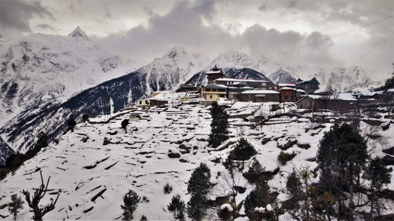 Kalpa in winters –Experience snowfall amidst the Kinnaur Kailash mountain